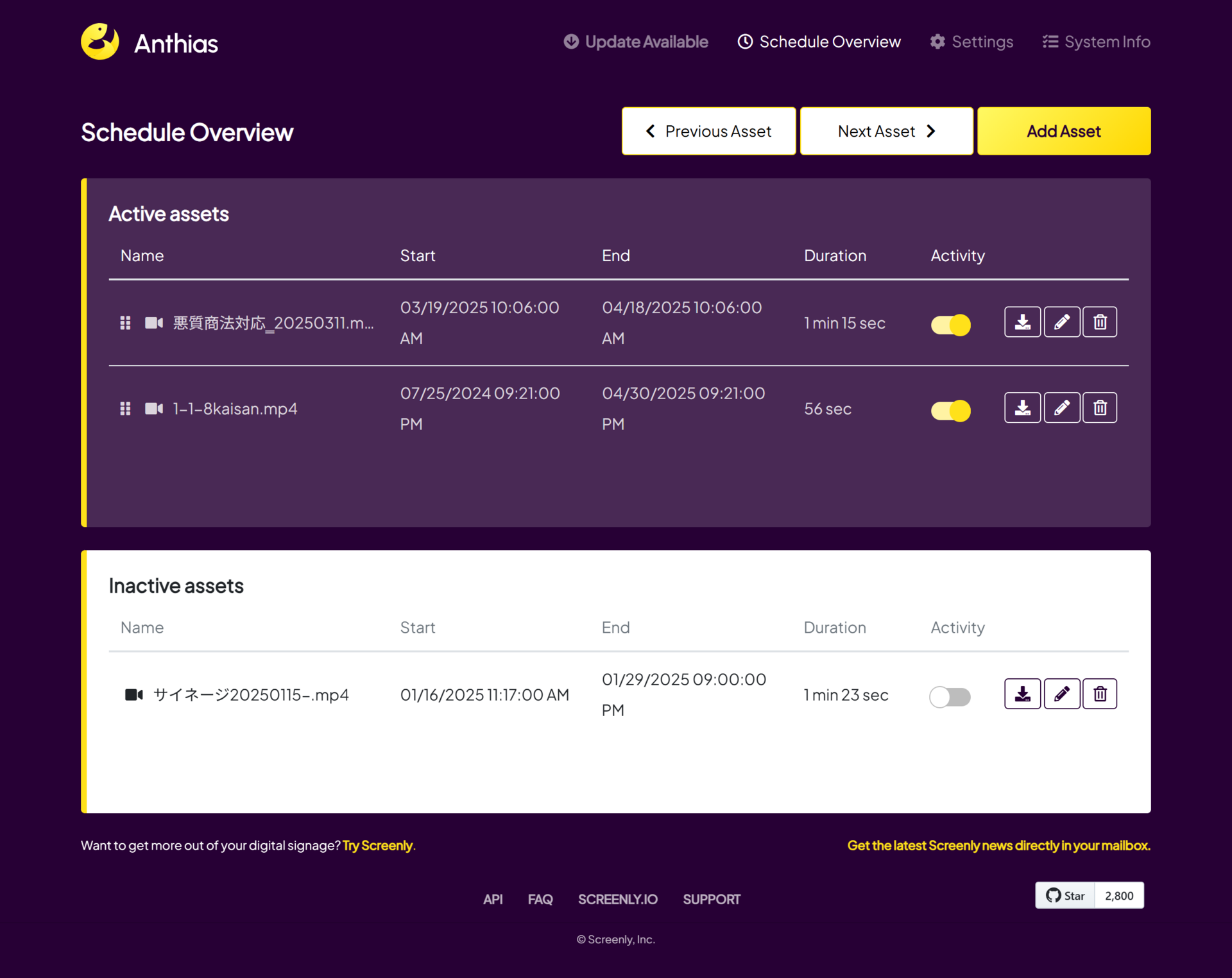 Raspberry Pi 4 でデジタルサイネージソフト Anthias の利用: Royalwin 11